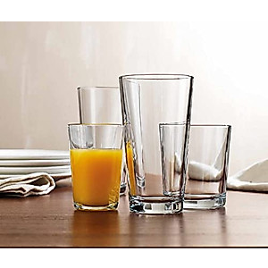 Glaver's Drinking Glasses, 12 Pc. Glass Cups, Includes 4 Highball Glasses 17 oz., 4 Rocks Glasses, 13 oz., 4 Juice Glasses, 4.5 oz., Whisky, Juice, Water, Beer, Cocktails, Dishwasher Safe.
