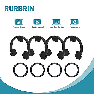 RURBRIN (4+4PCS) 3/4" Water Softener Clip and O-Ring Kit Compatible with GE Kenmore Eco Pure Eco Water Softener, Replace Parts for 7116713 and 7170288