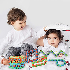 144pcs Random 24 Links Wacky Tracks Snap and Click Fidget Toys, Finger Sensory Toys, Snake Puzzles for Stress Relief, Party Bag Fillers, Party Favours, Random Color，Party Supplies，Carnival Gift