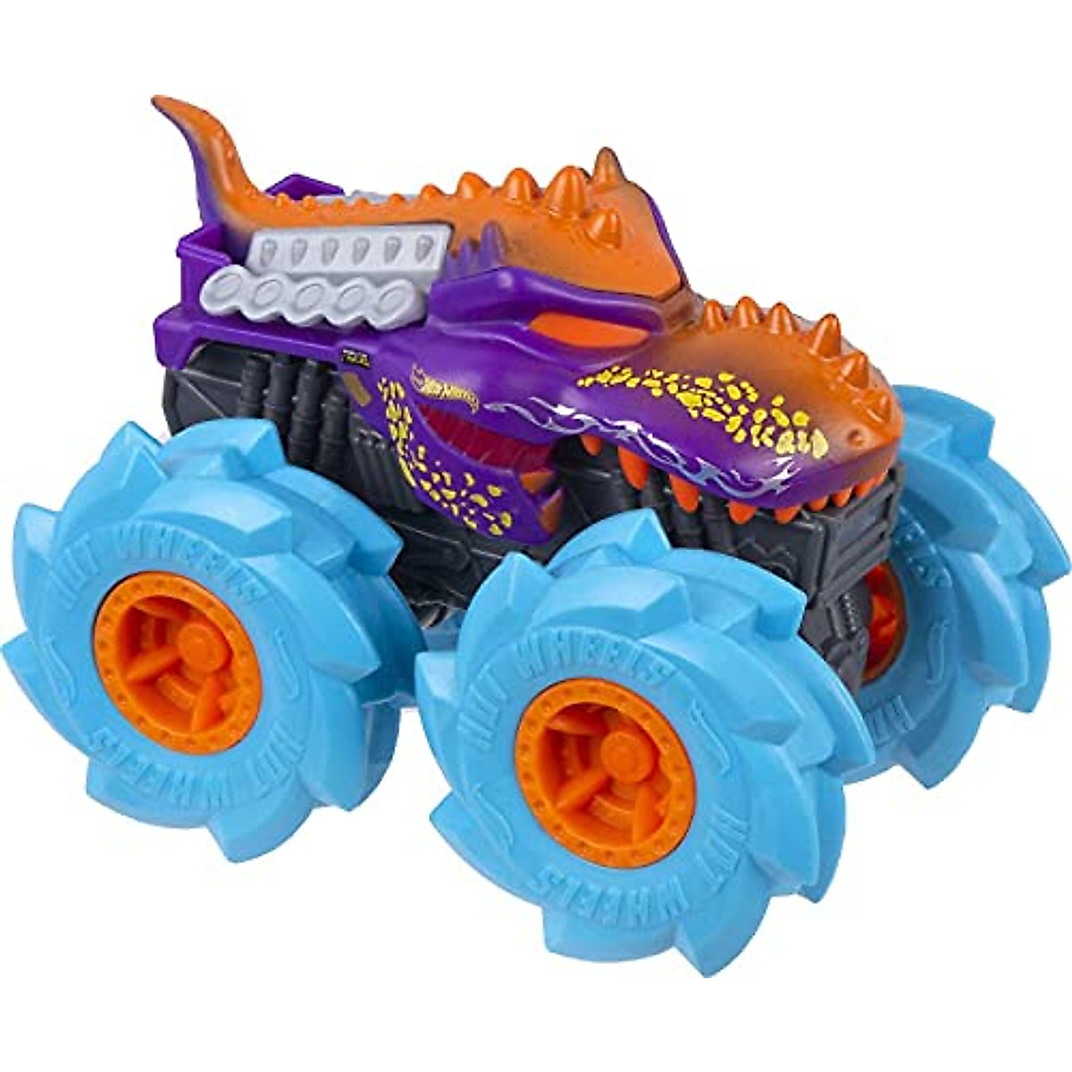 Hot Wheels Monster Trucks Twisted Tredz Creature Themed 1:43 Scale Flywheel Friction Motor Assorted Stylized Giant Wheels Power Over Terrain and Obstacles for Crashing and Smashing Action Kids