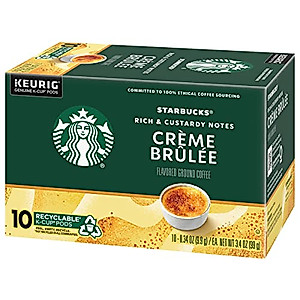 Starbucks Crème Brulée Flavored Blonde Roast Single Cup Coffee for Keurig Brewers, 10 Count - Pack of 2