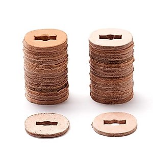 6" Inches Cowhide Leather Handle Washers for Knives and Other Tools - Oval - 1.56 x 1.25 x 0.2 Inches - High Griping - Durable Surfaces