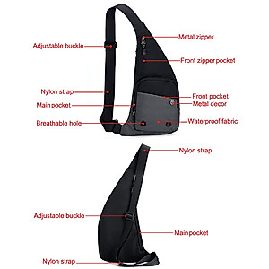 ARMADIO Waterproof Messenger Bag Sling Backpack Crossbody Shoulder Bag Travelling Hiking Daypack (Dark Green)