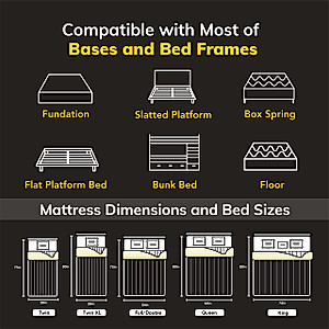 EGOHOME 12 Inch Cal King Memory Foam Mattress, Therapeutic Mattress for Back Pain Relief, Cooper Gel Cooling Double Mattress in a Box, CertiPUR-US Certified, Made in USA, 72”x84”x12”, Black