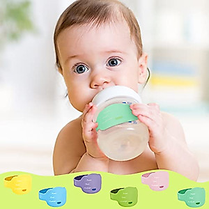 12 Pcs Baby Bottle Labels for Daycare, Silicone Daycare Bottle Labels Day Care Essentials Reusable Waterproof Water Bottle Name Bands in Shape Design with Marker Pens, 6 Colors (Dog Style)