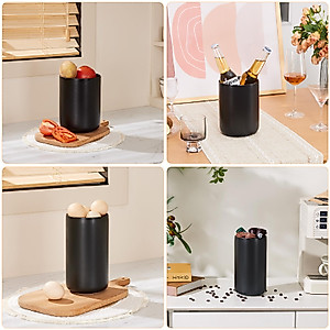 Black Matte Ceramic Countertop Utensil Holder - 6.6in Modern Spatula Holder for Farmhouse Kitchen Decor