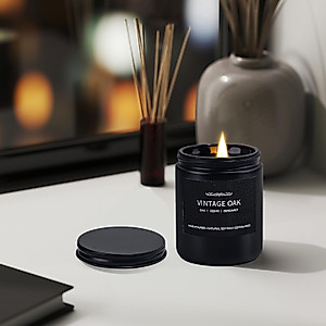 Scented Candles for Men, Scented Candles Set Soy Candles for Home Him,4 Pack Mens Candles Gifts for Men Scents of Leather/Oak/Lavender Wood/Smoke Vanilla