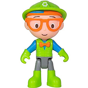 Blippi Recycling Truck - Includes Character Figure, Working Lever, 2 Trash Cubes, 2 Recycling Bins - Sing Along with Popular Catchphrases - Educational Toys for Kids - Amazon Exclusive