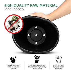 QCQHDU Plant Pots, 3 Packs 12 inch Planters with Drainage Hole Saucer, Plastic Flower Pots for Indoor Plants Retro Decorative for Outdoor Garden Container Sets(Silver-12 inch)