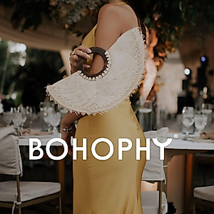 BOHOPHY Toquilla Straw Hand Fan Natural Raffia Hand Fan Handmade Palm Leaf Hand Fan Wedding Favor Fans, abanico para boda, Handicraft Wall Art HandMade wall Decor, Handheld Woven Fan Summer UPF50+ 1pc