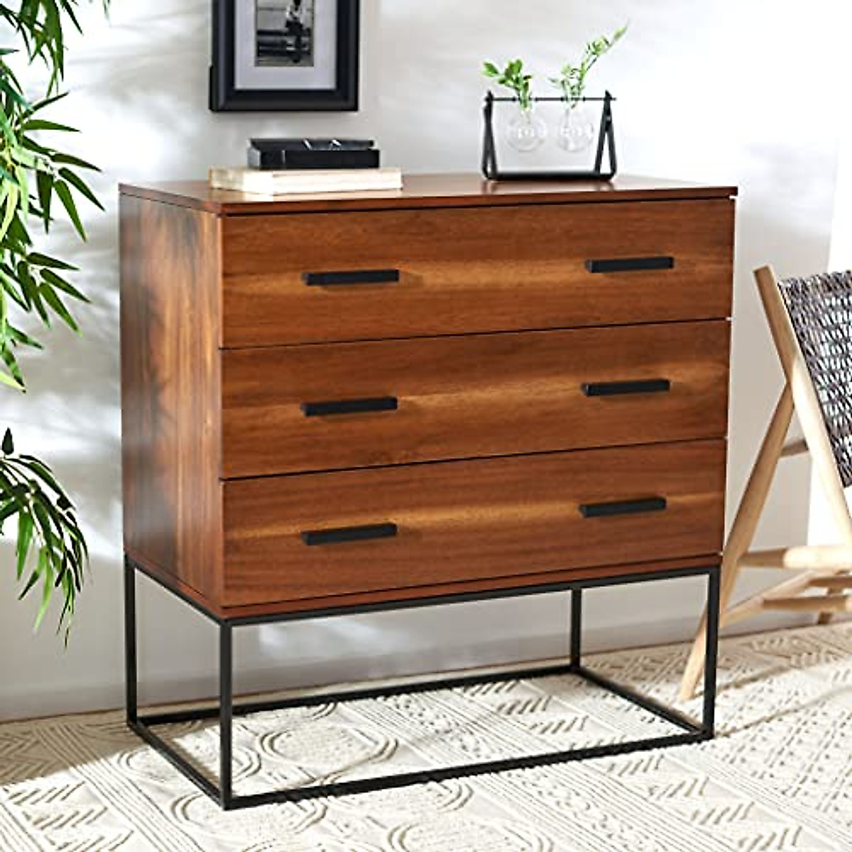 Safavieh Home Collection Marquise Brown 3-Drawer Storage Living Room Bedroom Chest CHS5002A
