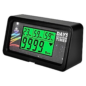 Jayron Backlight Digital 9,999 Days Countdown Timer Big LCD Display Count Down for Retirement Wedding Vacation Christmas Event Classroom Cruise