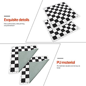 FOMIYES Board Game Table Mat 2pcs Roll Up Chess Board Portable Classic International Chess Board Mat Tournament Chess Sheet for Home Outdoor Picnic Board Game Mat