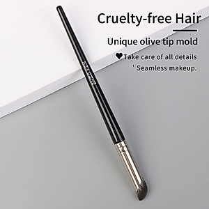 ENZO KEN Mini Angled Concealer Brush Under Eye, Concealer Brush, Small Nose Contour Brush, Nose Brush Contour, Nose Brush, Angle Concealer Brush, Small Concealer Brushes, Angled Brush - Black, 8S