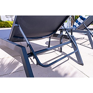 AKOYA Outdoor Essentials Juno 3 Piece Chaise Lounge Chair Set in Charcoal