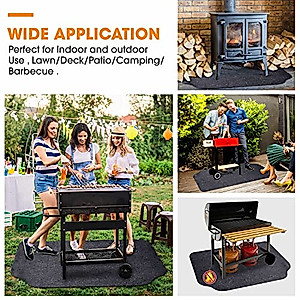 XSONHOO Under Grill Mat,36*48in Grill Mats for Outdoor Grill Deck Protector, Grill Mat for Fireplace, Plane Gas and Propane Burner, and Absorbent Oil, Waterproof, Reusable