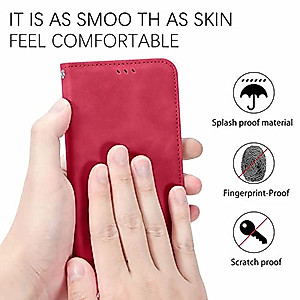 YukeTop Case for Oppo Reno2 Z, PU Leather Flip Folio Wallet Cover, with Card Slots, Case Cover for Oppo Reno2 Z.(Red)