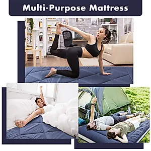 Heimorn Japanese Floor Futon Mattress - Thicken Sleeping Foldable & Portable Roll up Camping Mattress, Blue Full