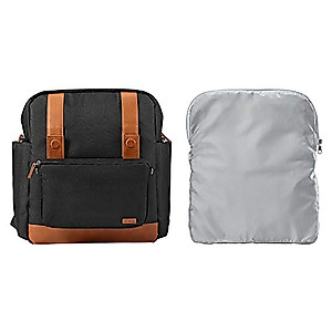 JJ Cole Bloomfield Modular Knapsack Diaper Bag, Ivory and Onyx