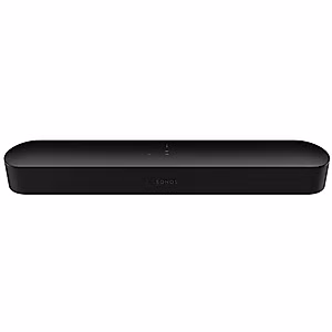 All-new Sonos Beam , Compact Smart TV Soundbar with Amazon Alexa voice control built-in. Wireless home theater and streaming music in any room. (Black) (Renewed)