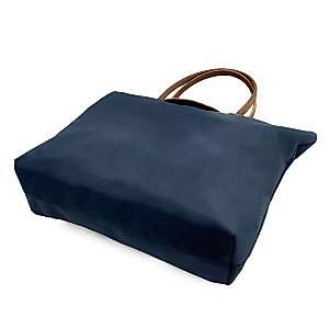 Tote Top Handle Bag,Lightweight Packable Stylish Handbag Foldable Zipper Travel shoulder Bag for Women -Navy