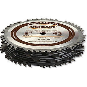Oshlun 8-Inch 42 Tooth Stack Dado Set with Bosch Dado Insert