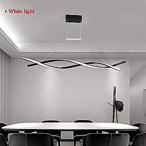 Ziplighting Modern LED Pendant Lighting for Dining Room & Kitchen Island Stepless Dimmable Pendant Light with Remote Dimming Chandelier Contemporary Adjustable Ceiling Fixture Wave Ceiling Light f
