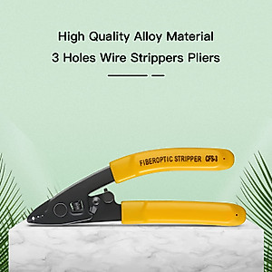 2 Pieces CFS-3 Fiber Optic Stripper 3 Port Hole Fiber Optic Stripping Tool with 6" handle - Hex Key Adjustable For Jacket, Buffer, and 125μm-250μm Coating Stripping