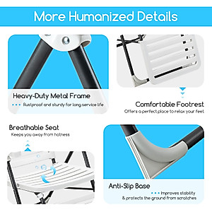 Tangkula Patio Chaise Lounge Chair, Folding Chaise Lounge Outdoor with 7-Position Backrest & Adjustable Footrest, Plastic Pool Lounge Chairs for Outside Backyard Deck Beach Lawn