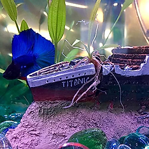 SLOCME Aquarium Titanic Shipwreck Decorations - Resin Material Ship Decorations，Fish Tank Sunken Ship Ornament Aquarium Environment Friendly Decorations