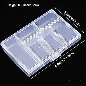UTENEW 2 Pack Plastic Clear Jewelry Boxes Organizers with Dividers, 6-Grids Storage Containers