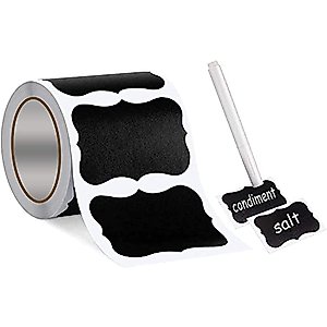 Wavy Shape Chalkboard Labels,Erasable Reusable Rectangle Blackboard Stickers with 1 Liquid Chalk Pen,150 Pieces,for Jars, Spice, Craft, Home, Kitchen, Parties Decoration, Craft Rooms, Weddings
