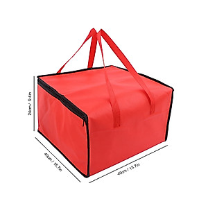 Gavigain Insulated Catering Bag, Portable Pizza Delivery Bag Large Capacity Thermal Insulation Oil Proof Door Dash Catering Bag for Car, Camping (12 inches (40 * 40 * 24CM))
