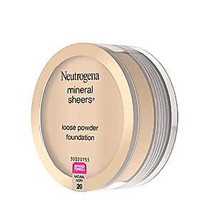 Neutrogena Mineral Sheers Lightweight Loose Powder Makeup Foundation with Vitamins A, C, & E, Sheer to Medium Buildable Coverage, Skin Tone Enhancer, Face Redness Reducer, Natural Ivory 20.19 oz