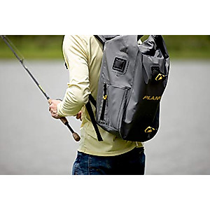 Plano Z-Series Roll-Top Waterproof Fishing Tackle Backpack, Gray Fabric, Includes 2 Clear 3700 Stowaway Utility Boxes, Fishing Backpack with Tackle Boxes