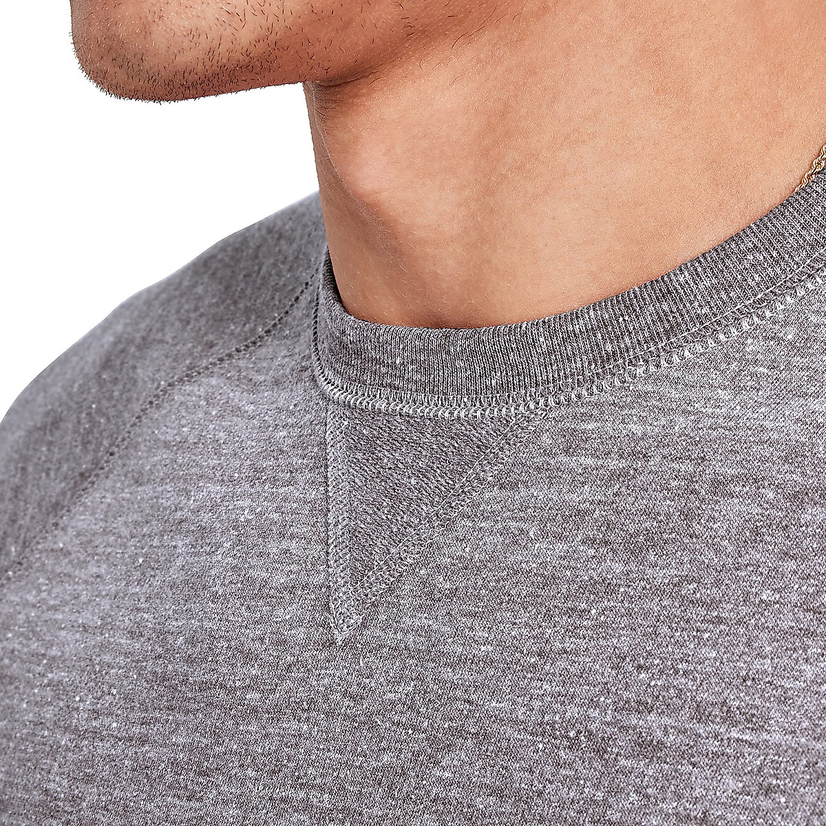 Hanes Men's Crewneck Sweatshirt, Tri-Blend French Terry, Black 50R Pe Heather, X-Large