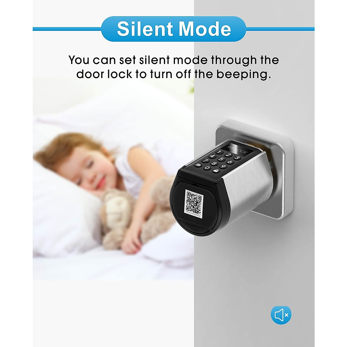 WELOCK Safer Keyless Entry Door Lock Deadbolt, Smart Bluetooth Locks Deadbolt Digital Electric Door Lock with Keypad APP Control IC Card Mechanical Key, Easy to Install