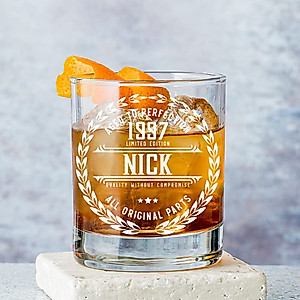 Personalized Whiskey Glasses - Customized Whiskey Gifts for Men - Custom Old Fashion Rocks Glass - Birthday, Anniversary, Christmas Gift for Men, Dad, Boyfriend - Monogrammed Mancave Gag Gifts for Him