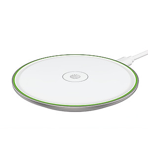 AT&T 15W Premium Wireless Charging Pad for Apple iPhone, Google Pixel, and Samsung Galaxy with Type C to C Cable (Black)