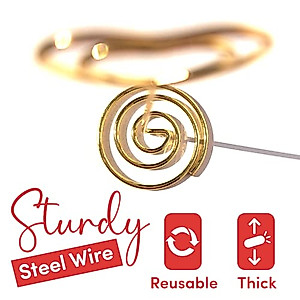 CARDIFY 24 Table Number Holders Gold 3.5 Inches with Customized Place Cards for Wedding Party Home Office Use, Sturdy Place Card Holder Durable to Hold Food Labels, Photos, Memo etc