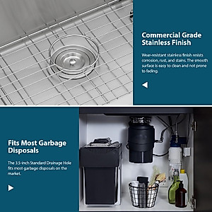 32x19 Undermount Kitchen Sink - GhomeG 32 Inch Deep Single Bowl kitchen sink 16 Gauge Stainless Steel Under Counter Kitchen Sink Basin With R10 Round Corners