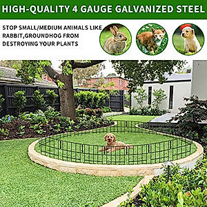 Garden Fencing Animal Barrier, GDUNDUN Outdoor Bright Light Rustproof Steel Animal Barrier Fence No Dig, Multi-Purpose, Suitable for Garden, Yard, Orchard, Farm, DIY The Shape You Want (12 Pack)