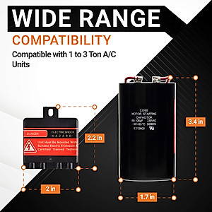 BlueStars Premium 5-2-1 CSR-U1 CSRU1 Compressor Saver Hard Start Capacitor Kit for 1- to 3-ton AC units - Durable 5-2-1 HVAC Compressor Saver Hard Start Capacitor - Easy to Install - PACK OF 1