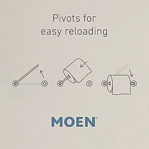 Moen Align Brushed Nickel Pivoting Wall Mounted Modern Toilet Paper Holder, YB0408BN
