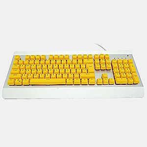 Bossi PBT Keycaps Backlit 104Key Set Doubleshot Injection Cherry MX Keycaps with Keycaps Puller for 87/104 MX Switches Mechanical Gaming Keyboard - Yellow