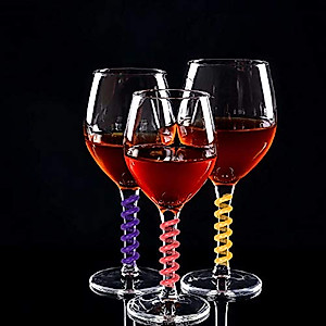 Jolbndcv 30 Pcs Silicone Drink Markers Wine Glass Charms Markers Drink Markers for Champagne Flutes Cocktails Martinis Wine Glass 3 Shape
