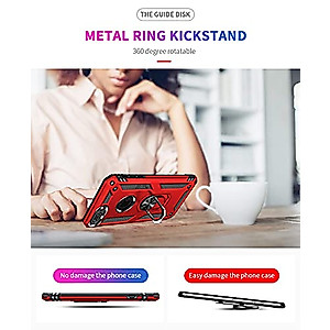SunRemex Compatible for iPhone 8 Plus Case, iPhone 7 Plus Case, iPhone 6/6s Plus Case with Tempered Glass Screen Protector [2Pack] 5.5"，Kickstand [Military Grade] 16ft Drop Tested Protective. (Red)