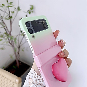 Cute Love Heart Stand Phone Case for Samsung Galaxy Z Flip 4 3 ZFlip3 zflip4 Hard Cover Holder Solid Shell Bracket,Z5,for Z Flip 4