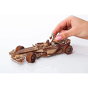 Mechanical Veter Models Wooden and Plastic 3D Puzzle Racer V3 Formula One F1 Racing Car Self-Assembly Set