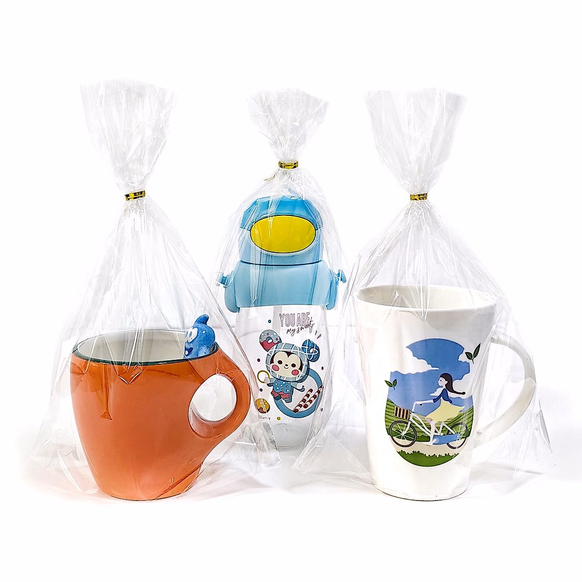 Flat Bottom Gusset Cellophane Bags: 50 Pcs 8"x 11" Clear Cellophane Gift Bags with Twist Ties for Packaging Treat Candy Goodie Cookies Dessert and Party Favors - Holiday Gifts Wrapping